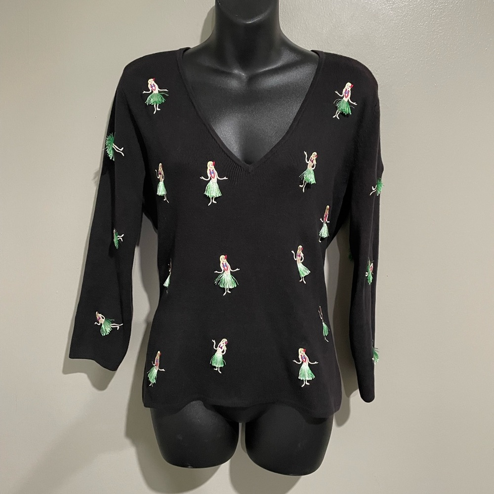 Carole Little Hula Girls Design Sweater - Gem